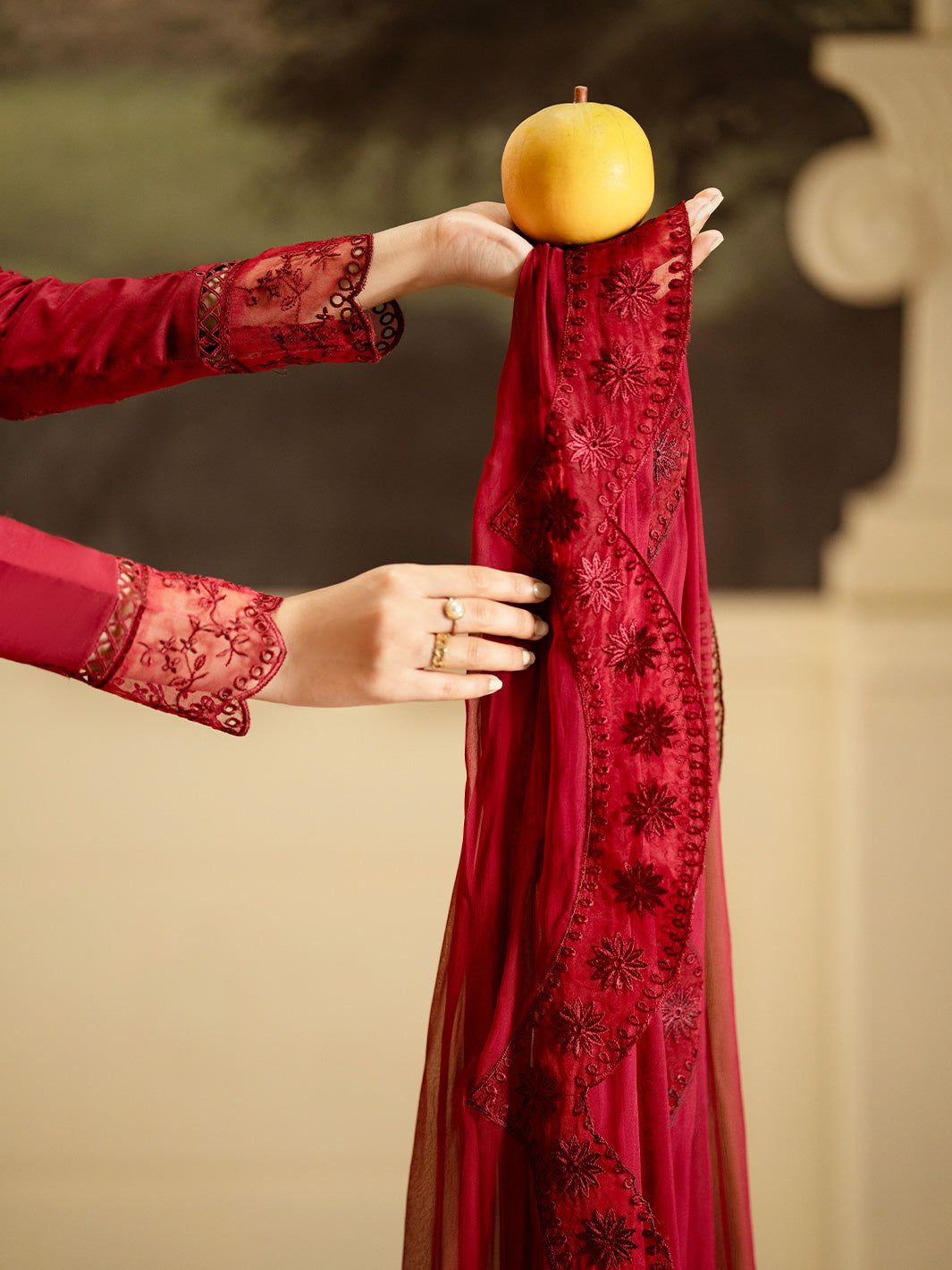 SCARLET | 3 PC LUXURY LAWN – Cinq Apparel